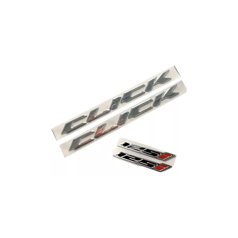 Emblemas Alto Relieve Honda Click 125i Plateados - Importados M y C